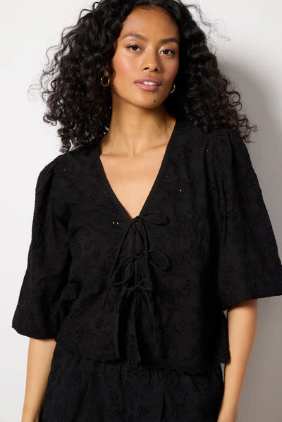 Tie Front Crop Balloon Sleeve Top – Shop Common Thread