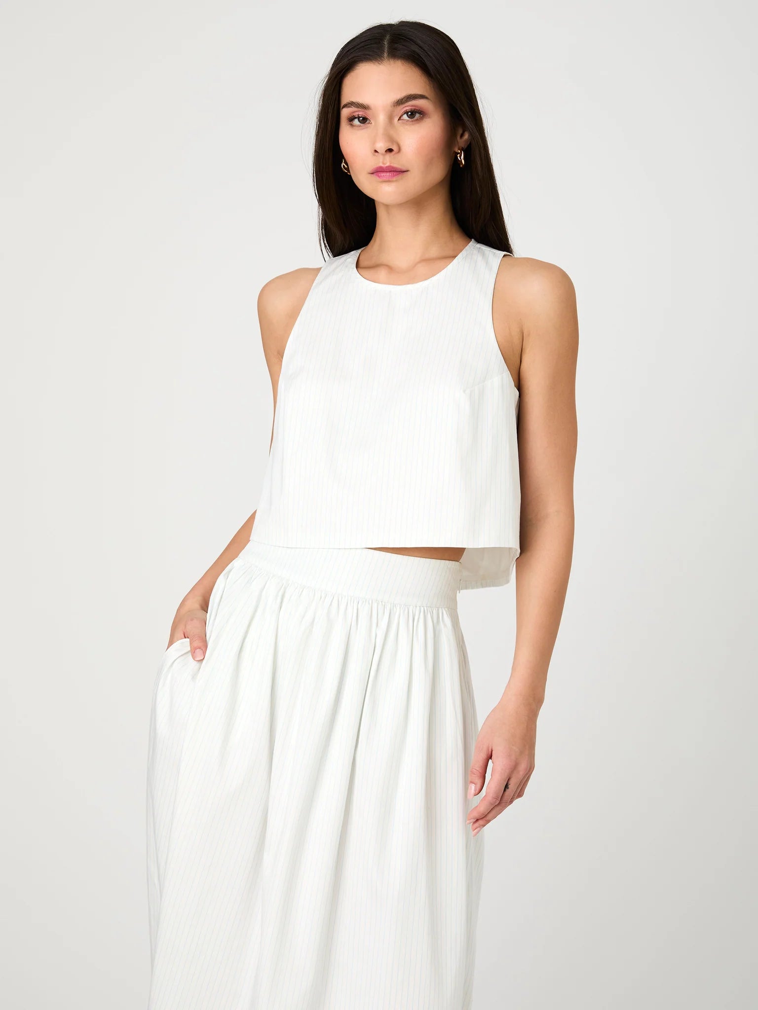 Pinstripe Poplin Shell Top – Shop Common Thread