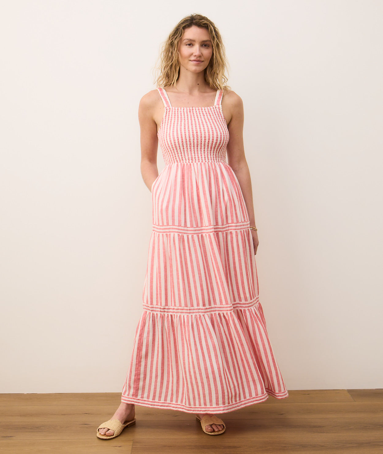 Selene Maxi Dress in Hibiscus Stripe – Shop Common Thread